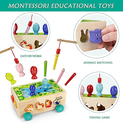 Jade Hare Montessori Toys for Toddlers 2-5 Years Old, Magnetic Fishing ...