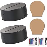 2 Pack 3D Led Night Light Lamp Base, Includes Remote Control, Blank ...