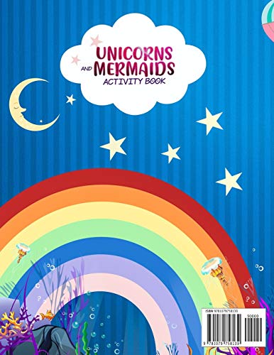 Unicorn and Mermaid Activity Book: A Cute and Fun Unicorns Mermaids ...