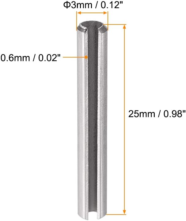 grooved Spring pin M2 x 25 mm 304 Stainless Steel Split Spring roll pin ...