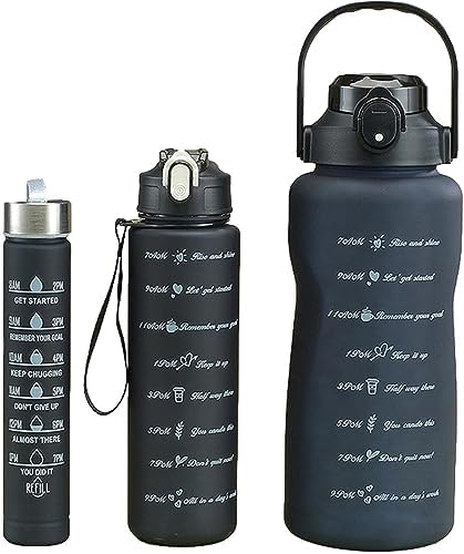 سعر Motivational Sport Water Bottles Set 3 Pieces 2L-1L-500ML (Black) فى مصر | بواسطة امازون مصر ...