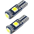 WLJH 6x T5 LED Wedge Bulbs Canbus Error Free 74 73 17 Extremely Bright White 3030 Chipsets for ...