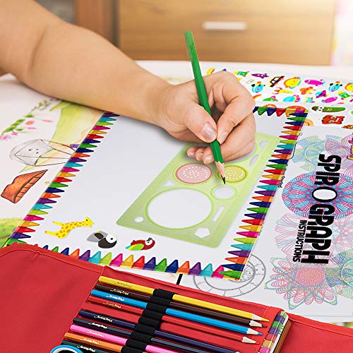 Stencil Drawing Kit for Kids, 100 Piece Set with 300 Stickers, 540 ...