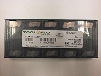 10pc) Tool-Flo FLTK 3L AC50C Carbide 60° V-Threading Positive Rake ...