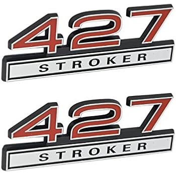 Amazon.com: 427 Stroker 7.0 Liter Engine Emblems in Chrome & Red Trim ...
