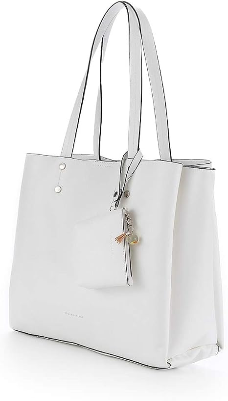 PACO MARTINEZ | Bolso shopper blanco en tejido doble faz: Amazon.es ...