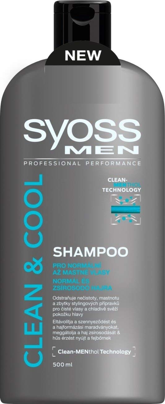 Amazon.com : Syoss Men Clean & Cool Shampoo for Normal To Oily Hair ...
