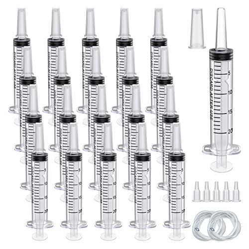 20Pack 20ml Plastic Syringe Catheter Tip Sterile Individual Wrap with ...