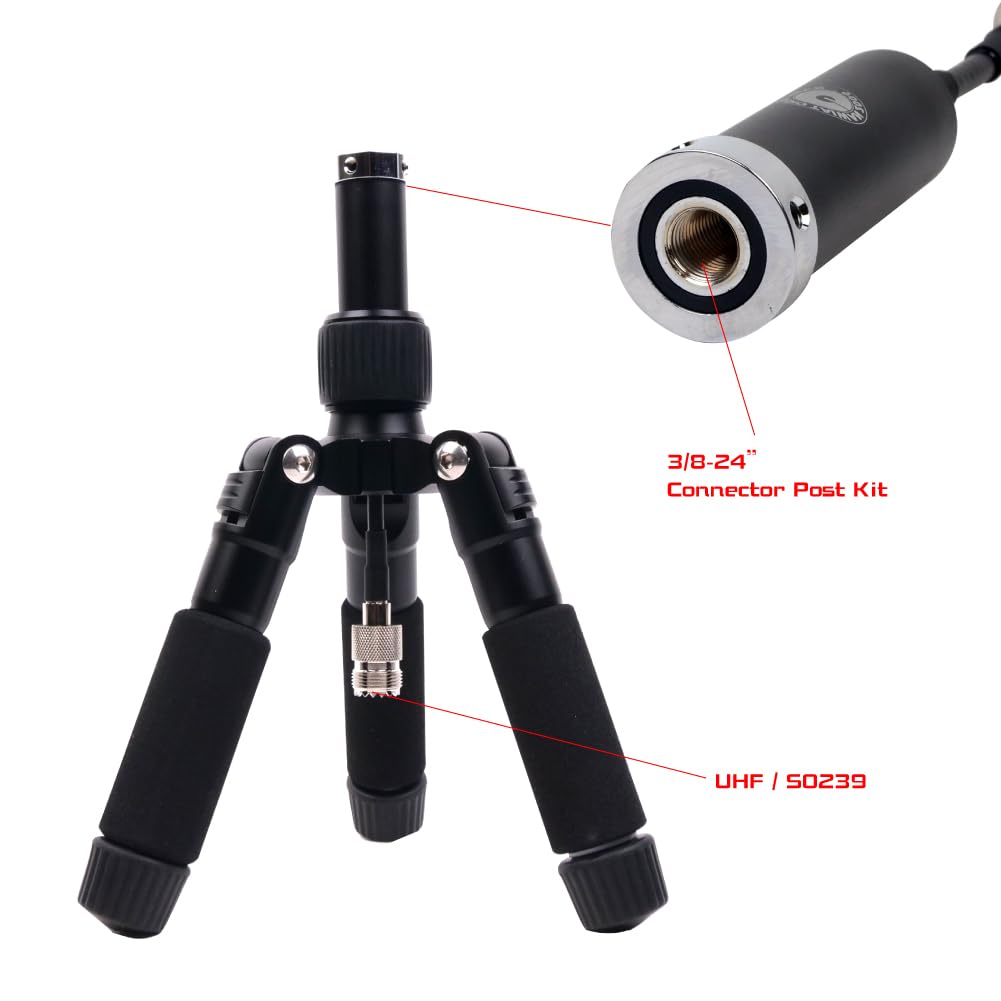 GRA-ULT01 MK3 Lightweight Portable Antenna Mast Mount Tripod Tower UHF SO239 + 3/8" - 24 + 1/4 ...