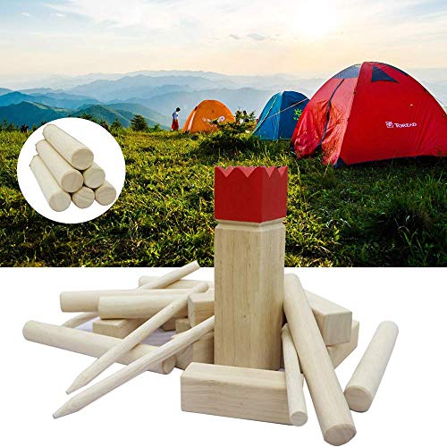 Premium Hardwood Kubb Yard Game, Viking Chess Outdoor Game, Giant Lawn Games Set, Wooden Family ...