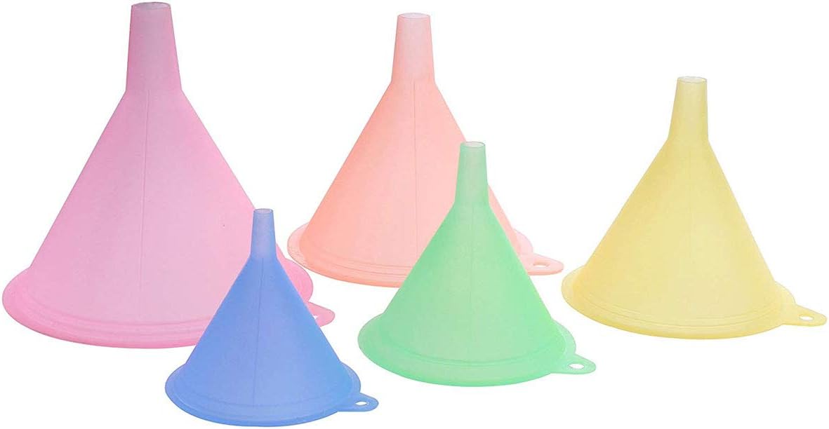 Kitchen Funnel Set, 5pcs Rainbow Colours Cooking Funnels - 67mm, 83mm ...