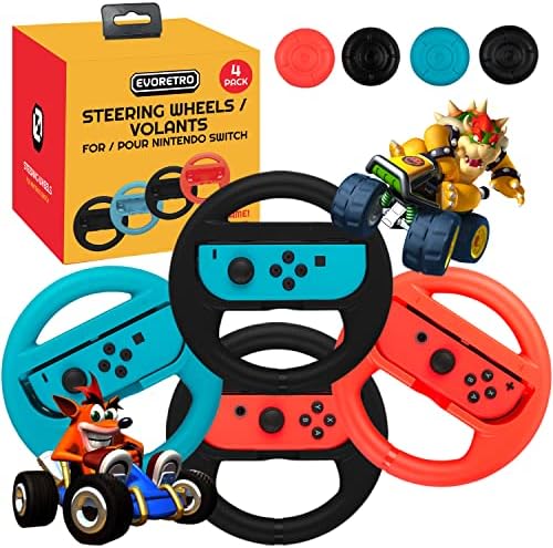 EVORETRO Switch Racing Wheel Controller Grip Compatible for Nintendo ...