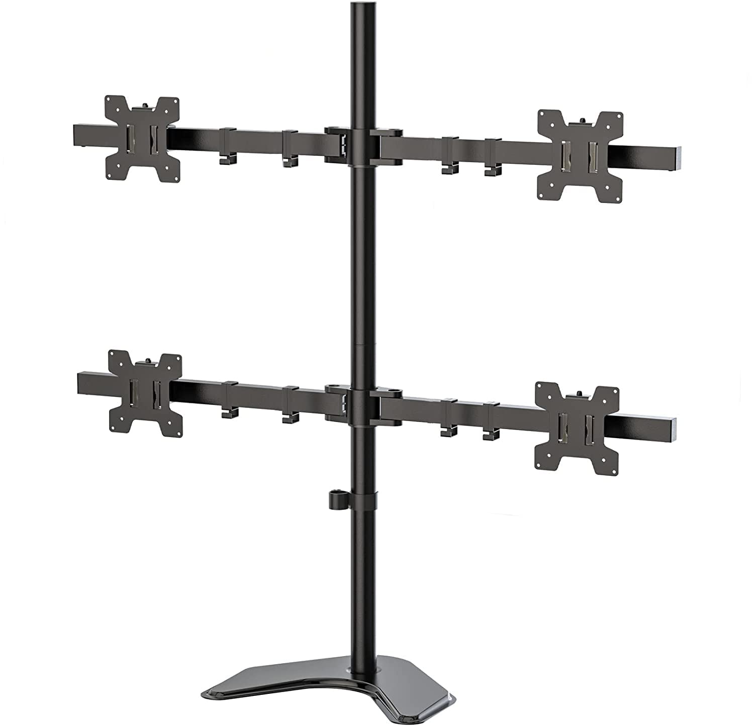 WALI Quad Monitor Stand, Free Standing 4 Monitor Stand Fully Adjustable ...