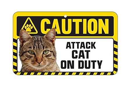 Caution Sign - Tabby Cat: Amazon.co.uk: Kitchen & Home