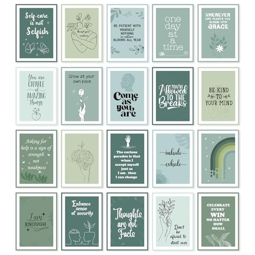 Eersida 20 Pcs Boho Mental Health Posters Therapy Office Decor ...
