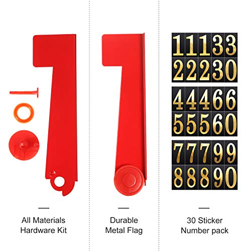 Mailbox Replacement Flag Kit Mailbox Flag Stainless Steel Red Flag with ...
