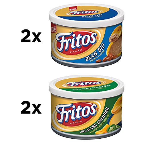 Fritos Dip Variety Pack, Bean & Jalapeno Cheddar, 9oz Cans - 4 Count ...