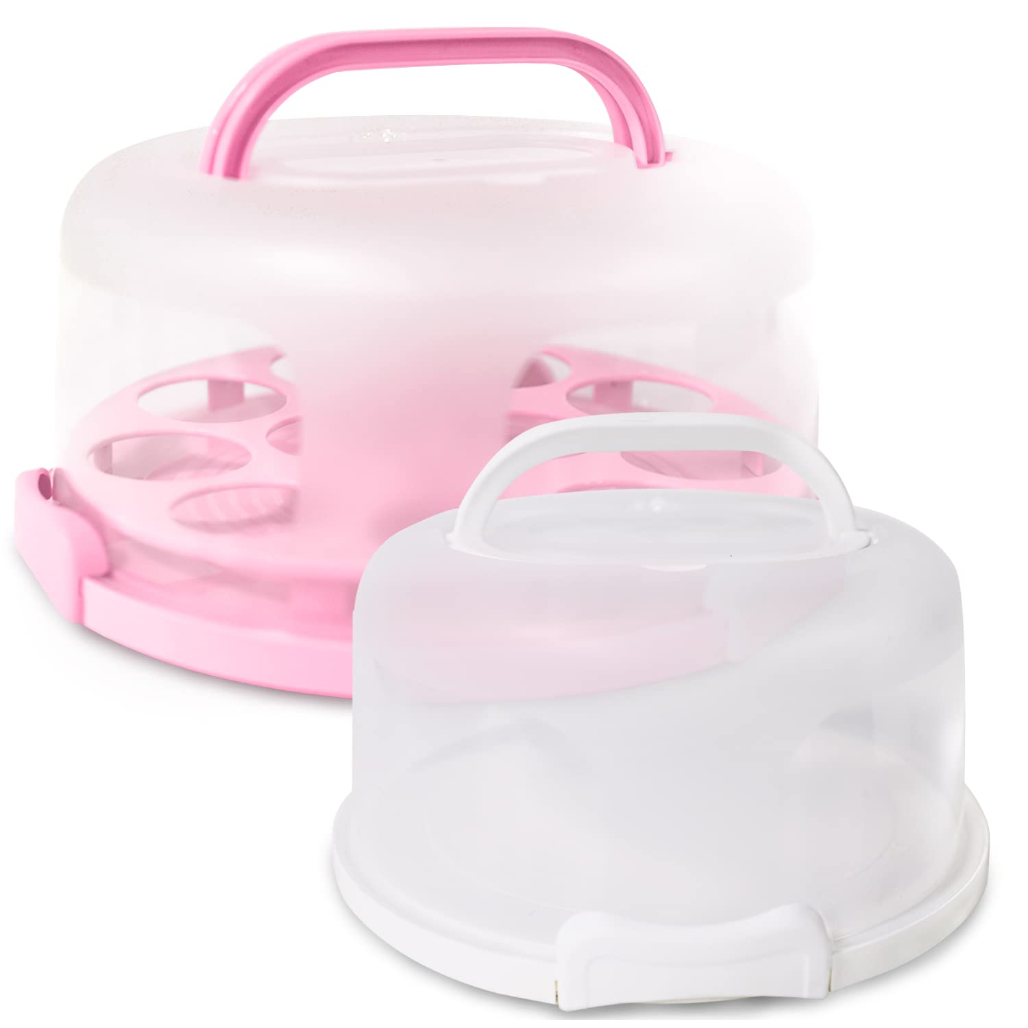 KALINCO Cake Carrier, Cake Carrier with Lid and Handle, 2 Sets of Cake ...
