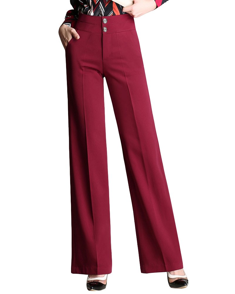 Venta > pantalones de tela con pretina alta > en stock