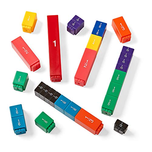 hand2mind Plastic Rainbow Fraction Tower Cubes Montessori Math ...