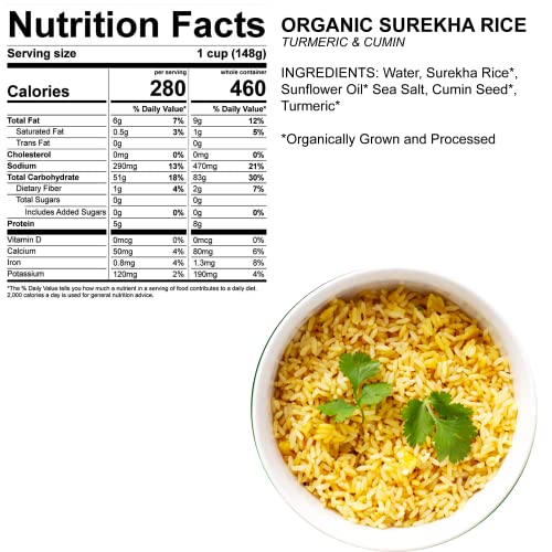 Maya Kaimal Foods - Organic Indian Everyday Rice - Turmeric and Cumin ...