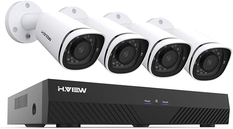H.VIEW CCTV System 8 Channel 5MP NVR with 4x5mp Bullet IP cameras ...