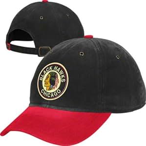 Amazon.com : Chicago Blackhawks Reebok Throwback Vintage Adjustable Hat ...
