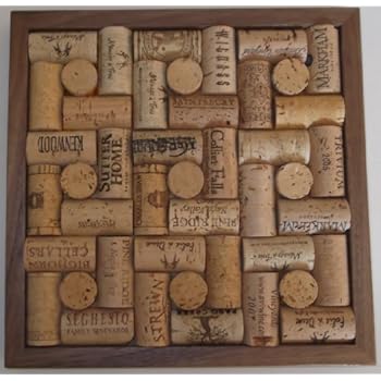 Amazon.com: Wine Cork Trivet with Walnut Frame: Wine Cork Bulletin ...