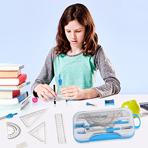 Geometry Kit, ZOOZE 10-Piece Math Tool Kit with Compasses, Protractor ...