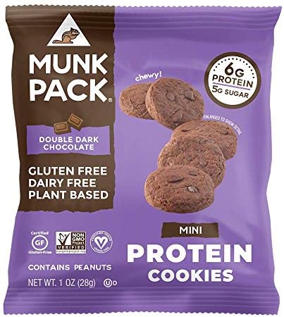 Munk Pack Mini Protein Cookies, Double Dark Chocolate, 8 Pack, 6 Grams ...