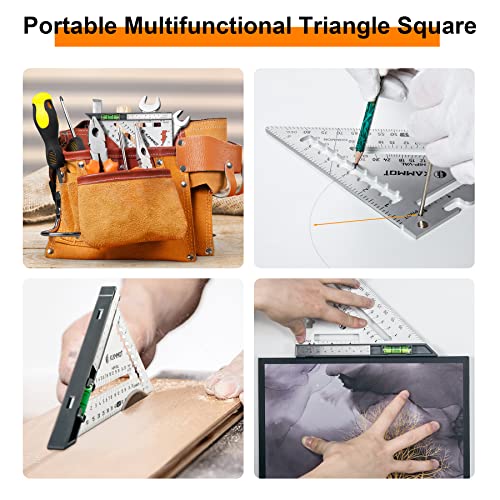 KAMMQI Rafter Square with Level Carpenter Squares Triangle Square 7 ...