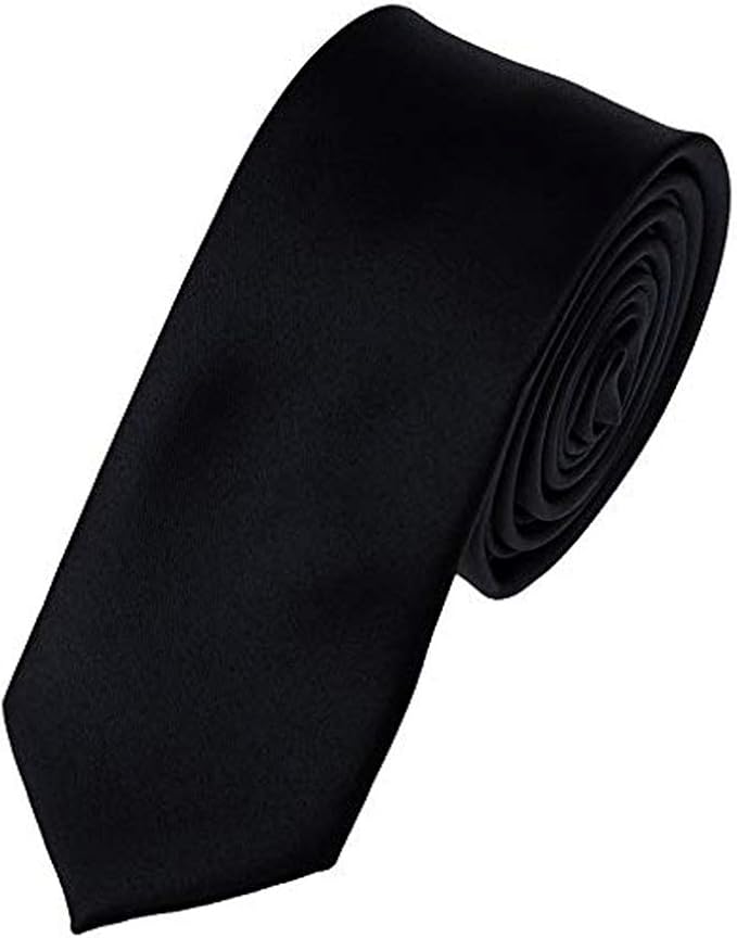 Skinny Black Ties Men's Slim Solid Color 2 Inch Neckties at Amazon Men ...