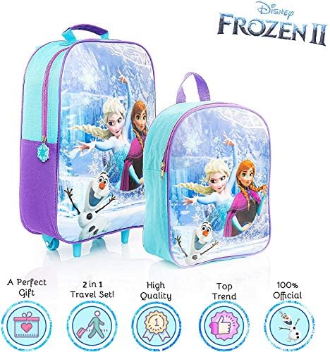 Disney Luggage Sets With Frozen 2 Princess Elsa Anna, Carry On Suitcase ...