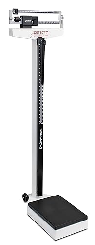 DETECTO 338 Mechanical Physician Beam Scale with Wheels/Height Rod ...