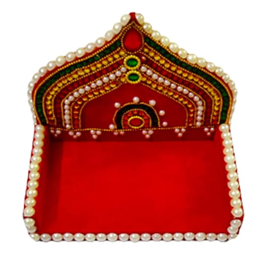 Buy DMS RETAIL Handcrafted Wooden Decorative Sihasan for Mandir ...