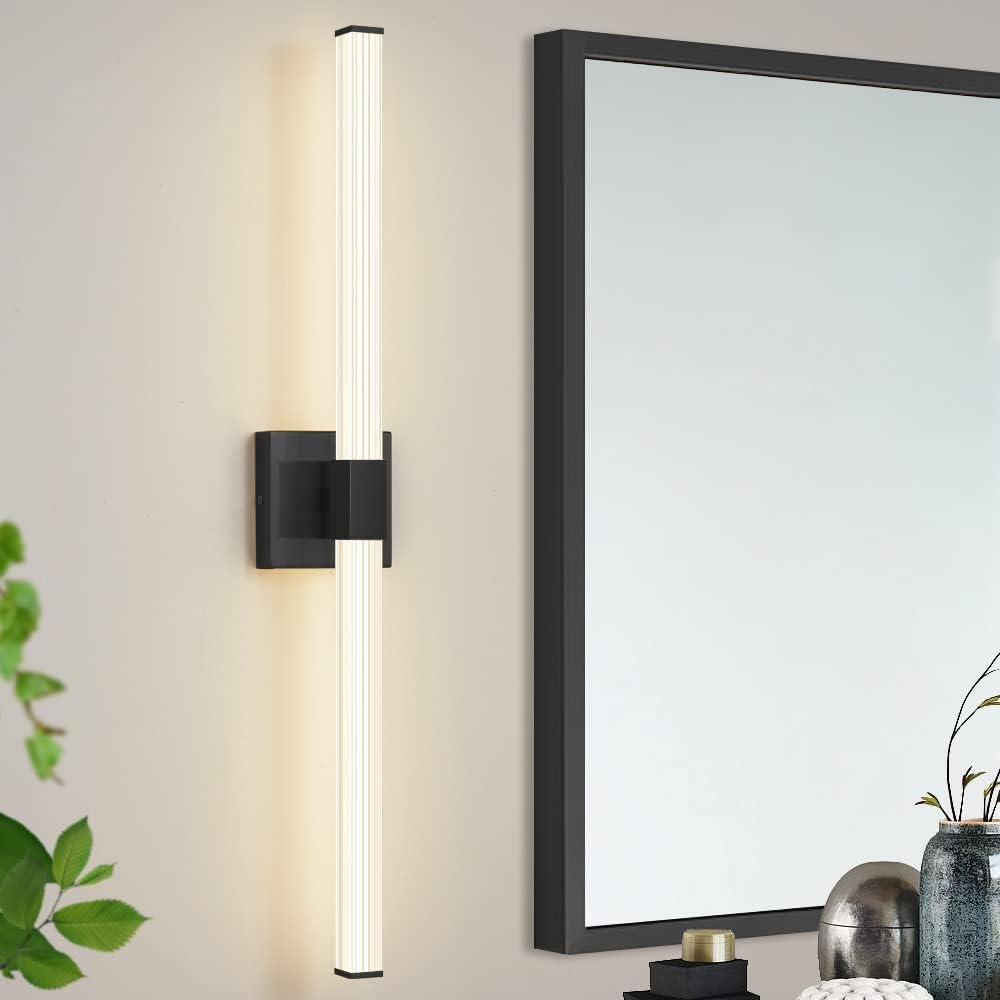 Gednbo Black Bathroom Vanity Light 30 inch 360° Full Lighting Dimmable ...