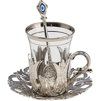 Amazon.com | Set of 6 Arabic Turkish Greek Coffee Mirra Porcelain Cups ...