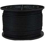 3/16 inch Black Dacron Polyester Rope - 500 Foot Spool | Solid Braid ...