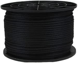 1/8 inch Black Polyester Cord - 500 Foot Spool | Solid Braid ...