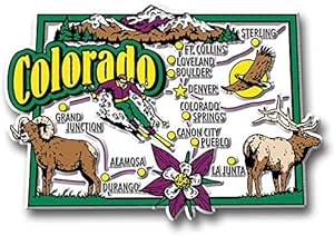 Amazon.com: Colorado Jumbo State Magnet by Classic Magnets, Collectible ...