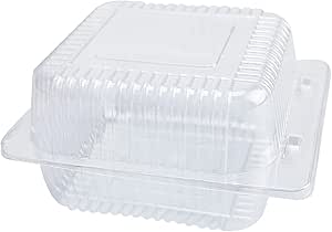 Amazon.com: Clear Hinged Plastic Containers with Lids,50PC Square ...