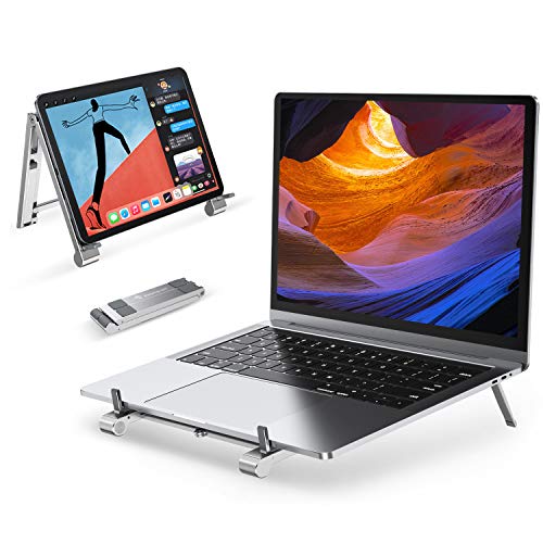 Portable Laptop Riser, 3-in-1 Foldable Aluminum Laptop Riser for Desk ...