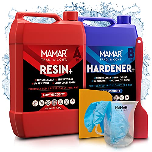 MAMAR Epoxy Resin Plus - Super Clear Epoxy Resin 1 Gallon Kit ...