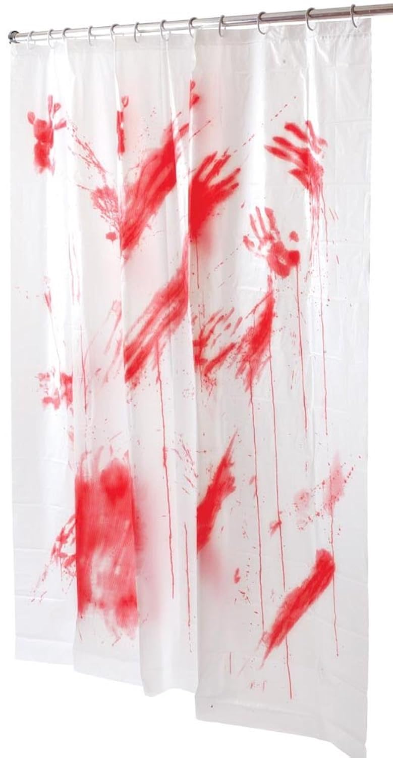 Blood Shower Curtain Plastic White, Bathroom Bath Screen Halloween ...