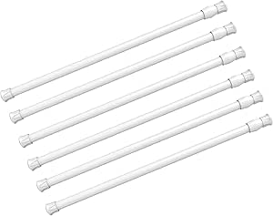 Amazon.com: 6 Pack Spring Tension Curtain Rod Adjustable Length for ...