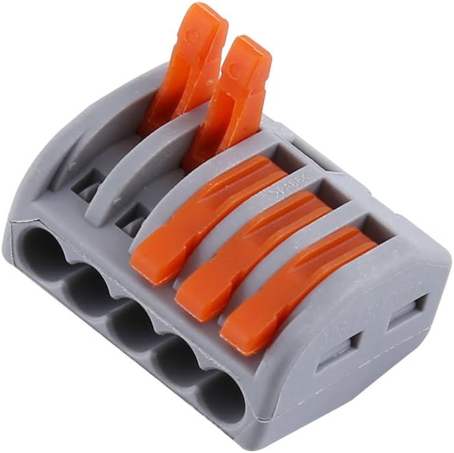 20Pcs 2/3/5 Way Spring Terminal Block Reusable Electric Cable Wire ...