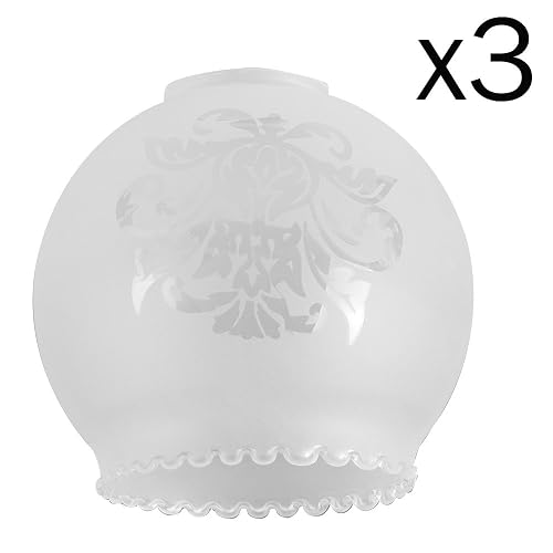 Set of 3 - Frosted White Glass Flower Petal Replacement Shades: Amazon ...