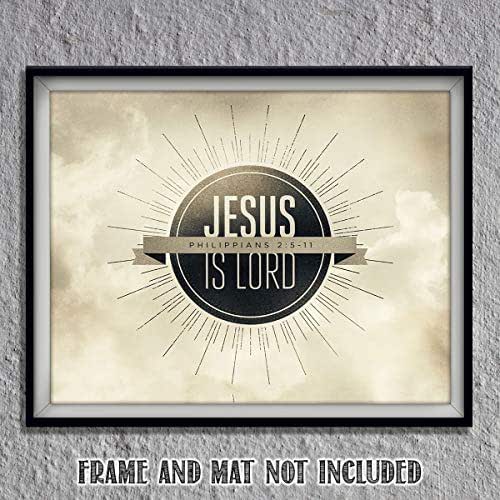Amazon.com: "Jesus Is Lord"- Philippians 2:5- Bible Verse Wall Art ...