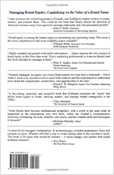 Managing Brand Equity: David A. Aaker: 9780029001011: Amazon.com: Books