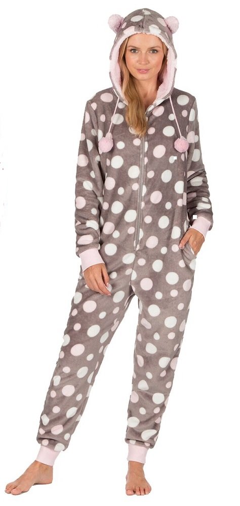 Nightwear Sash Products Ladies Hooded All in One Pyjamas Sleepsuit ...